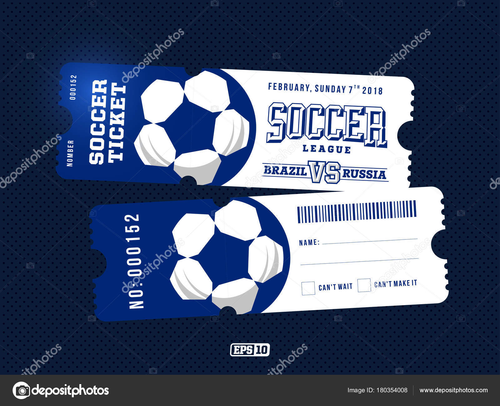 Dos moderno diseño profesional de entradas de fútbol en tema azul ...