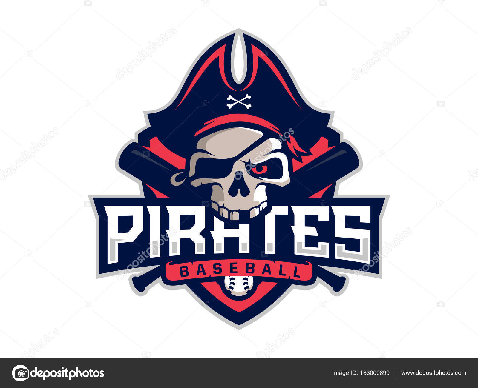 Modern professional emblem pirates for baseball team Stock Vector by ...