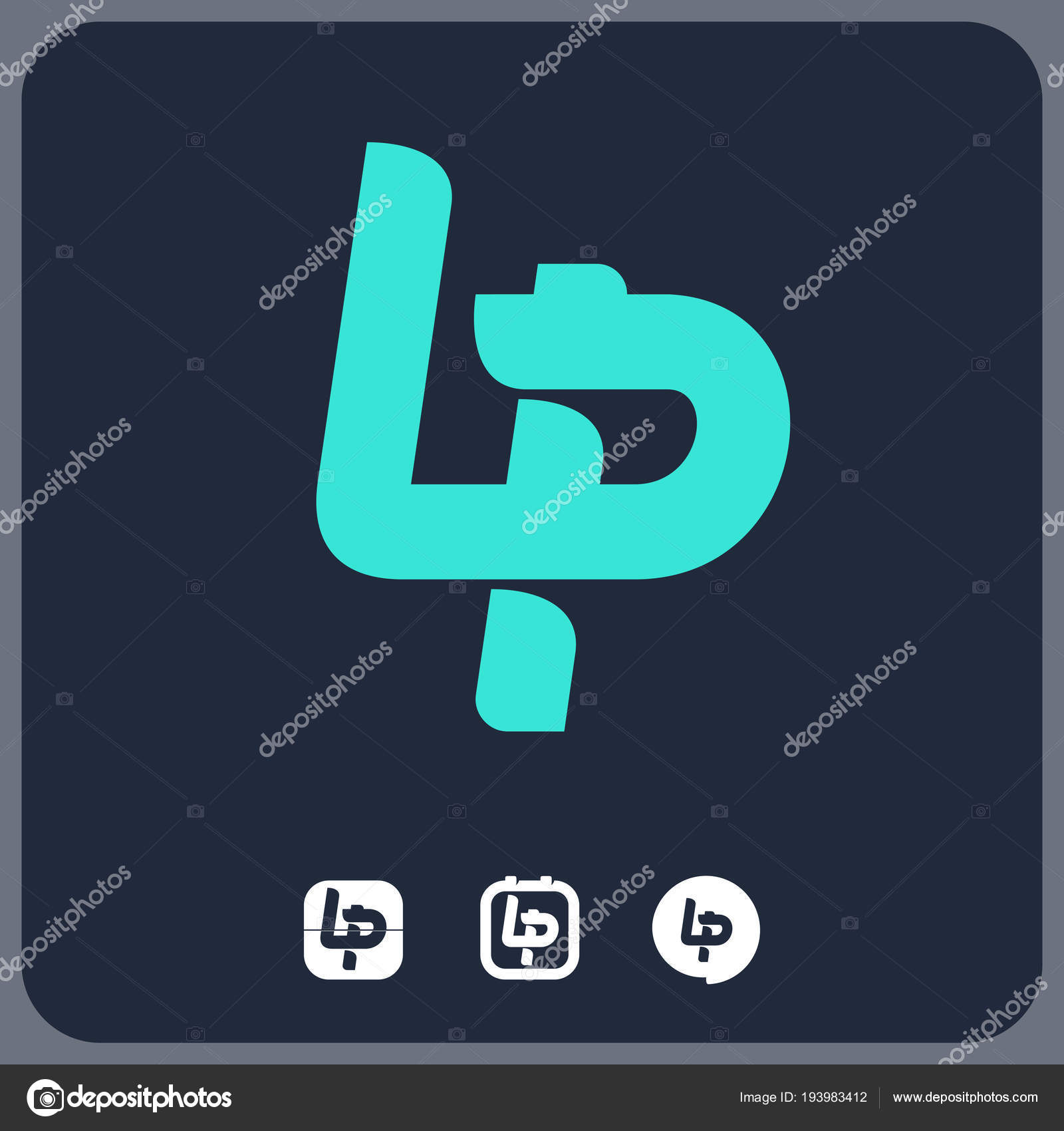 Modern professional vector logo LP monogram in blue theme Stock Vector ...