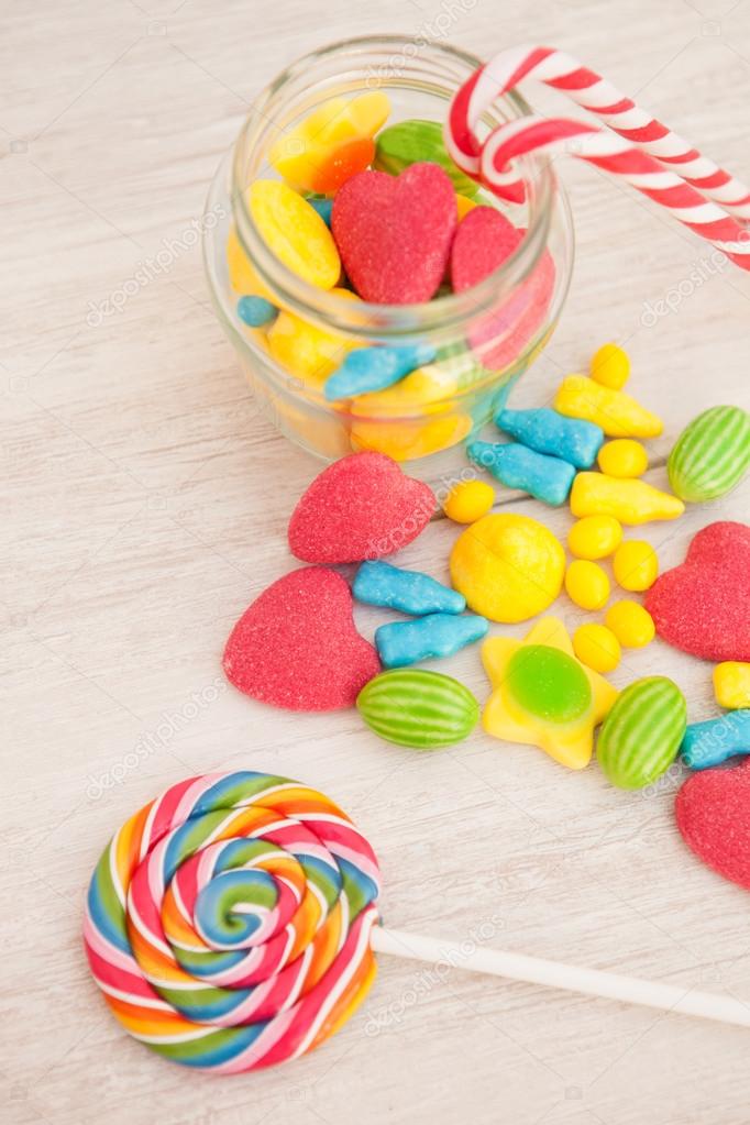 Candies with different shapes and colors Stock Photo by ©Gelpi 125409426