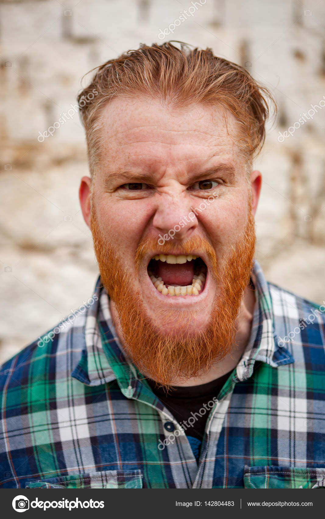 Emotional red bearded man — Stock Photo © Gelpi #142804483