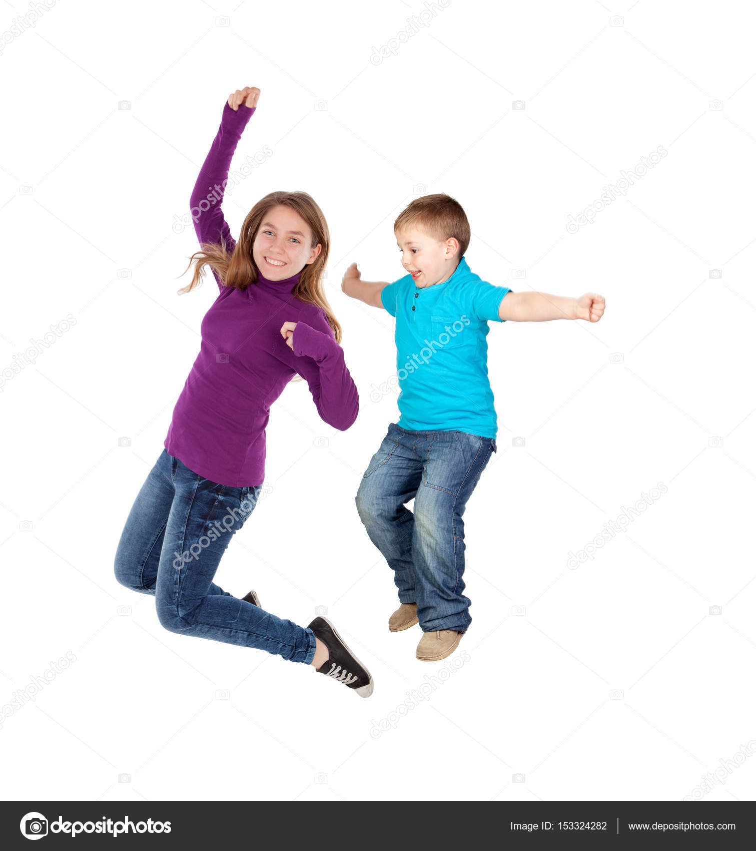 Happy kids jumping — Stock Photo © Gelpi #153324282