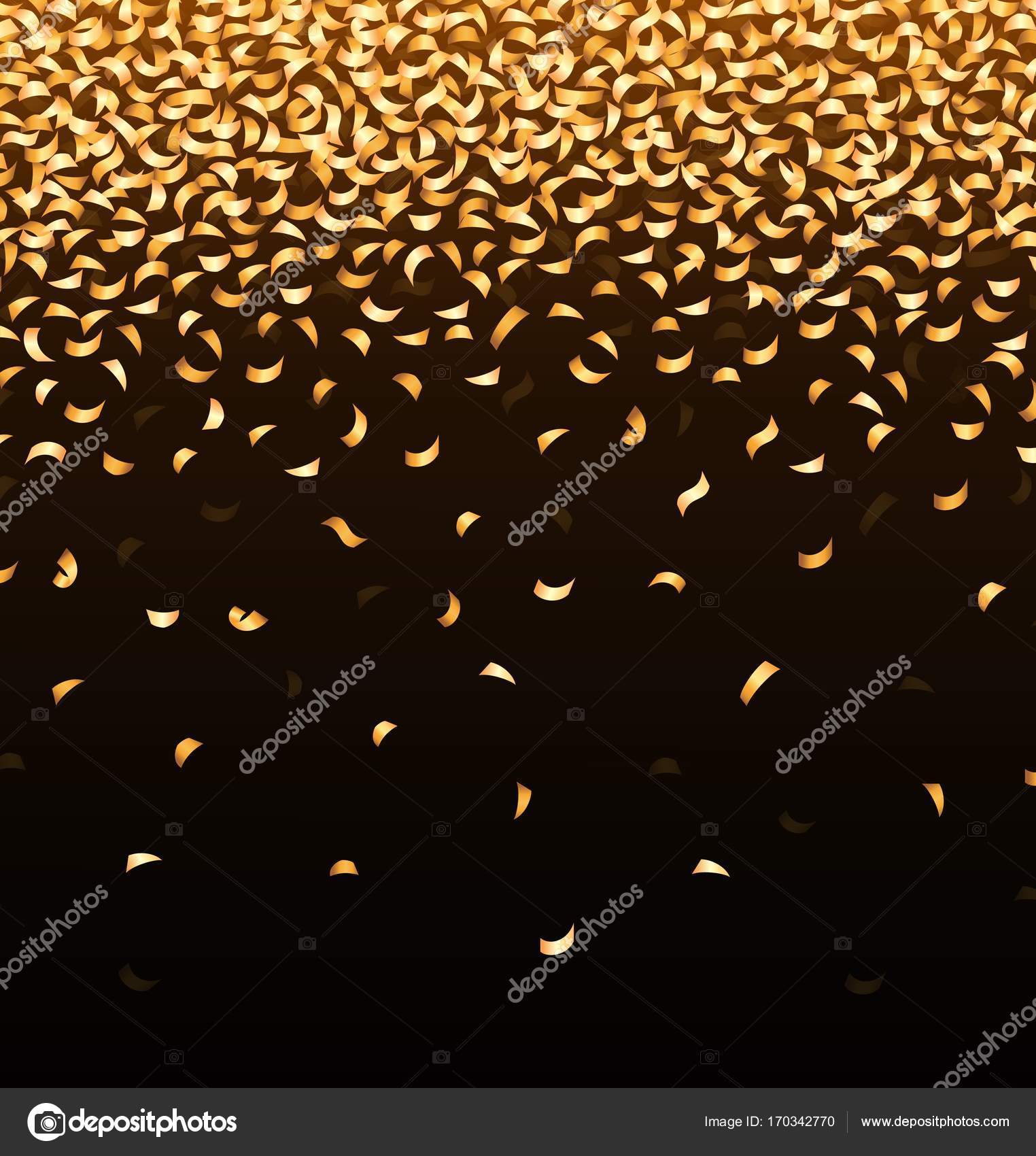 Confeti Dorado Sobre Fondo Negro Vector de stock por ©mahfud ...