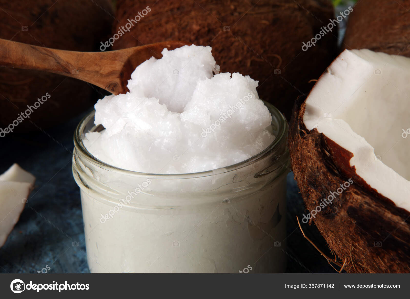 Coconut Oil Fresh Nut Palm Leaves Background Ripe Coconut Fruits ...