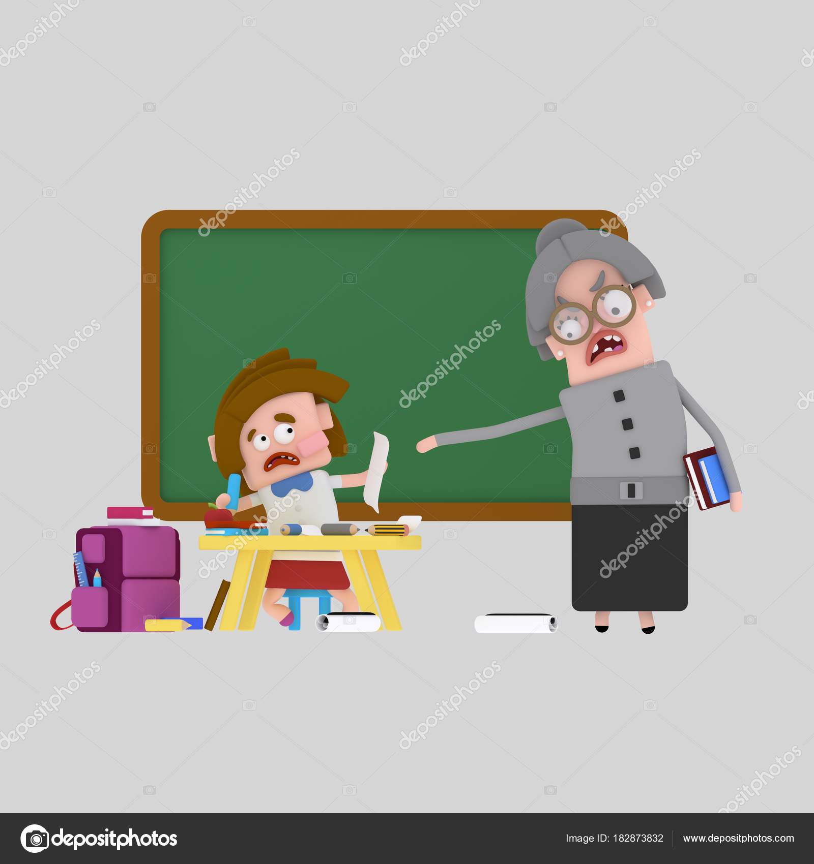 Angry Teacher Illustration Stock Illustration by ©rasinmotion #182873832