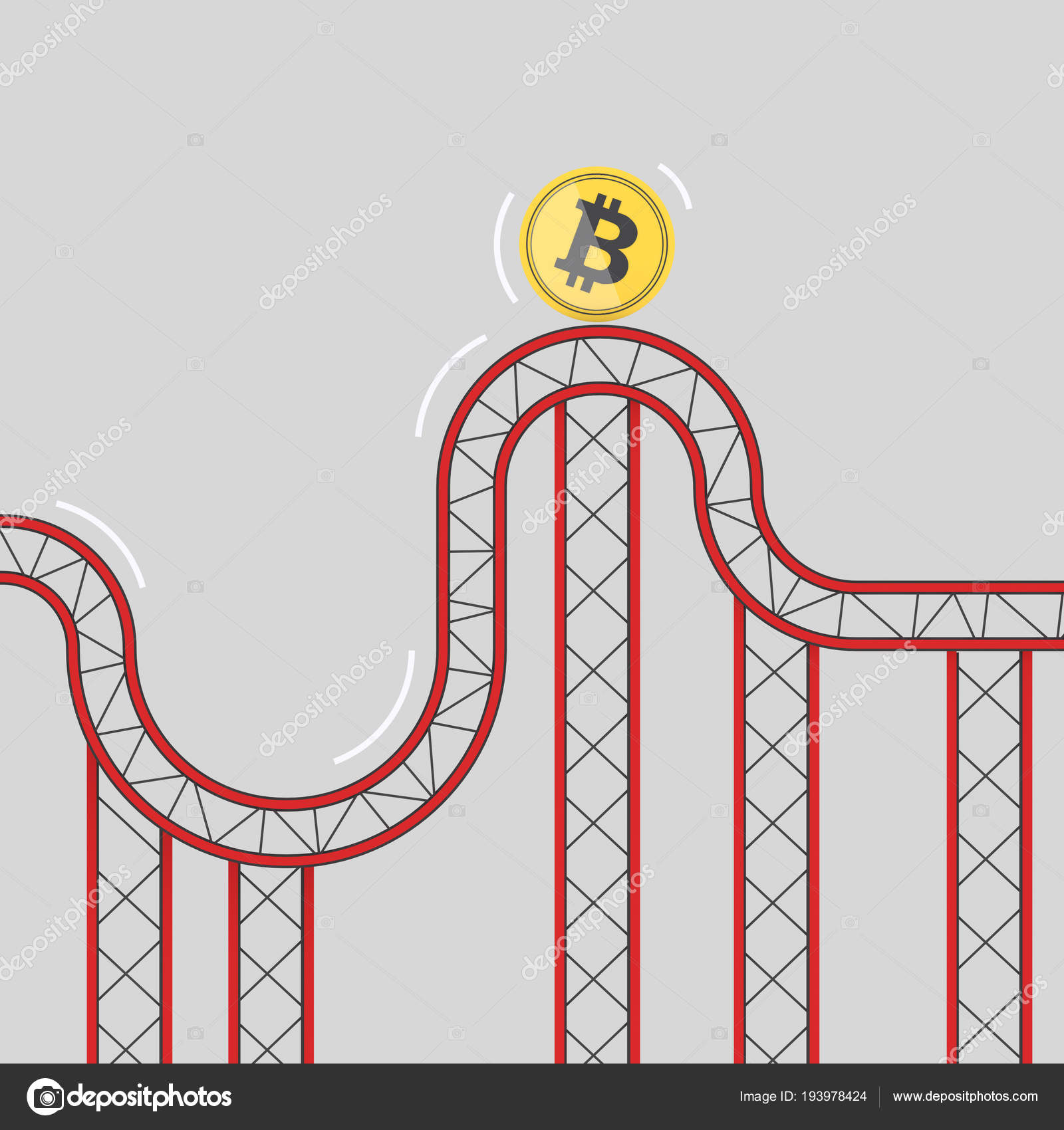 Bitcoin Coin Roller Coaster Isolate Easy Automatic Vectorization Easy ...