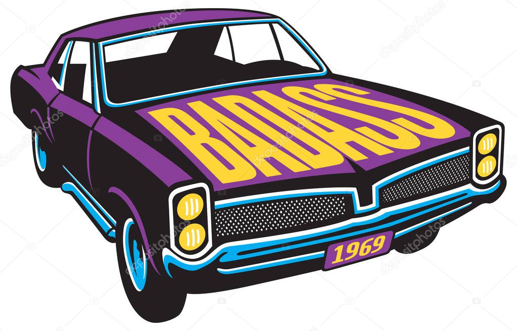 Bad Ass Muscle Car Vector Design Stock Vector Image By ©fiftyfootelvis 129496280