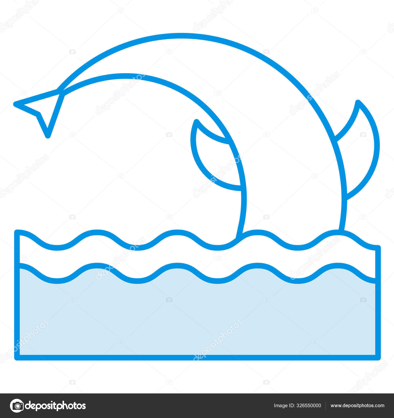 Ocean Sea Line Icon Ocean Sea Fish Stock Vector Image by ©dinosoftlabs ...