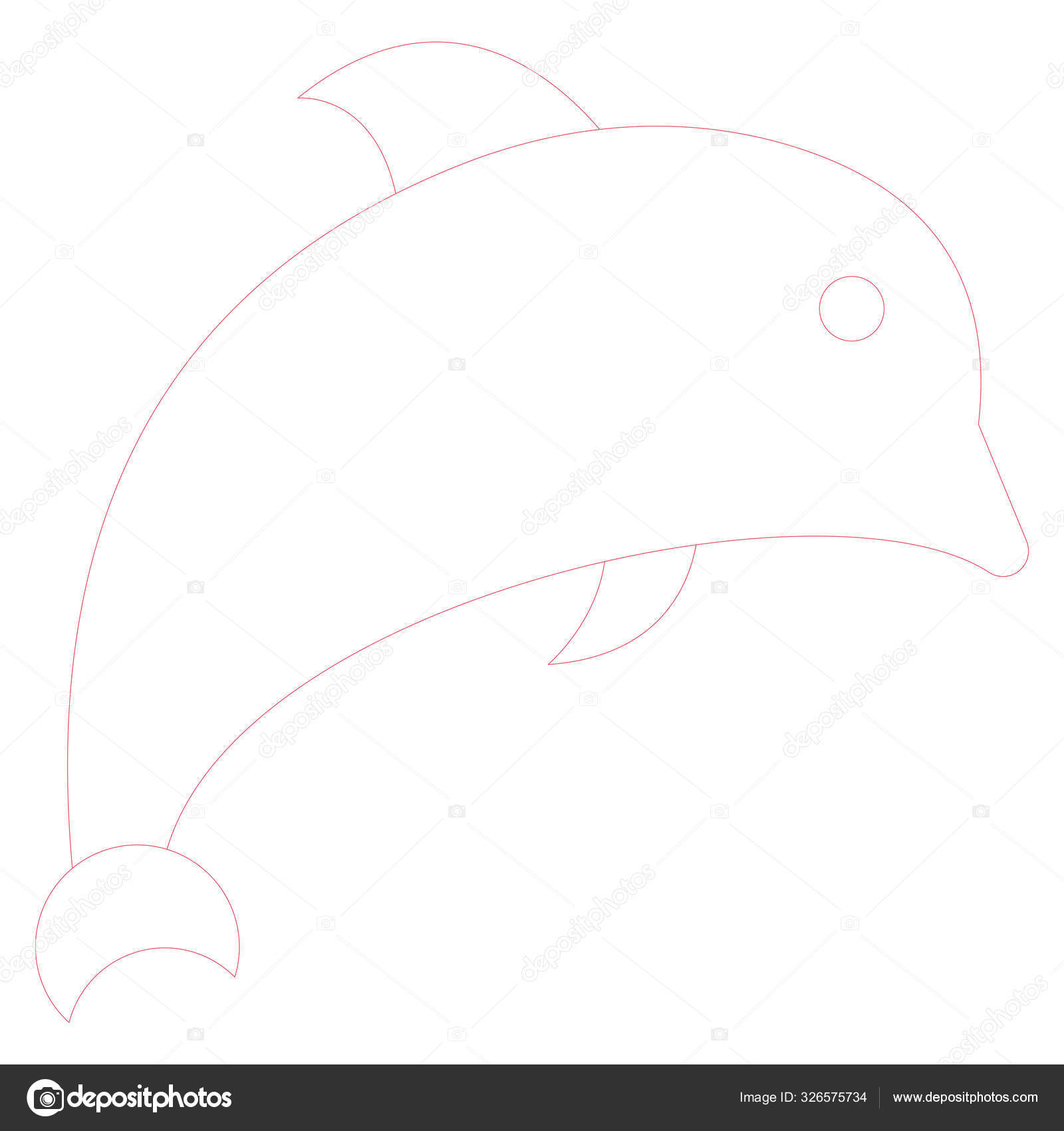 Ocean Sea Line Detailed Icon Dolphin Stock Vector by ©dinosoftlabs ...