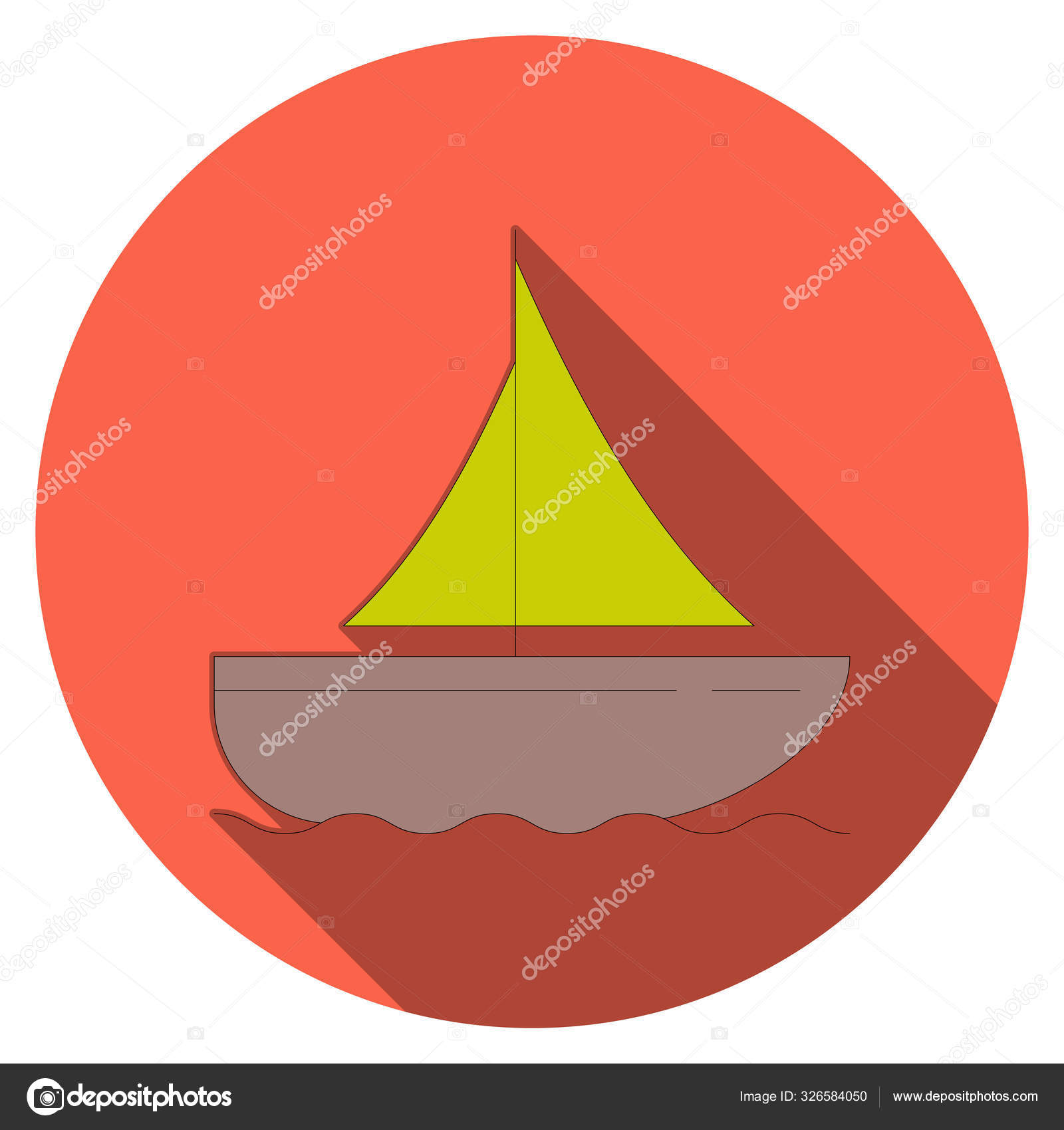 Ocean Sea Line Detailed Icon Boat Stock Vector by ©dinosoftlabs 326584050