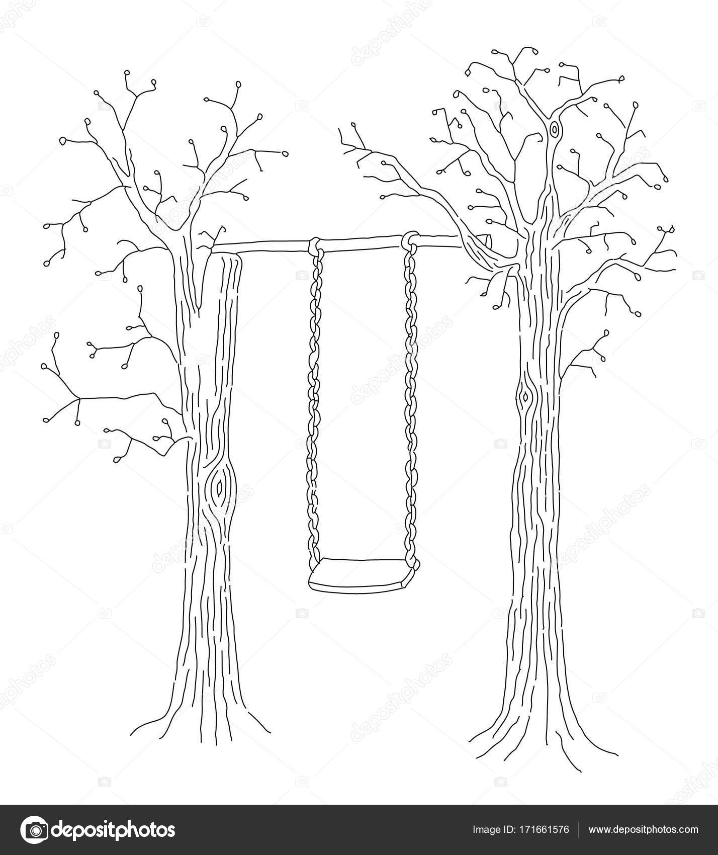 Árboles vectoriales con columpio Vector de stock #171661576 de ©nasstep