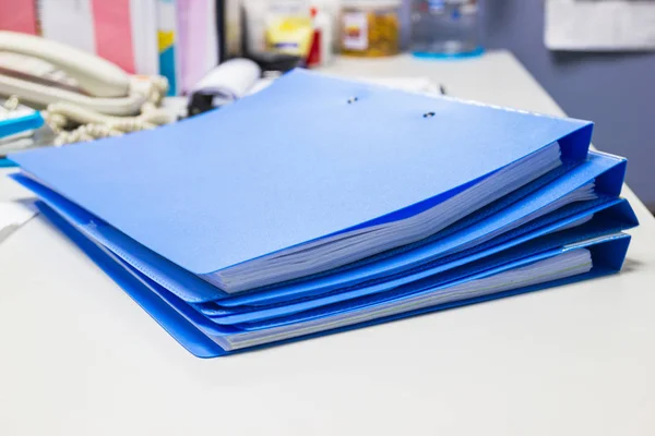 file folder and Stack of business report paper file with white ...
