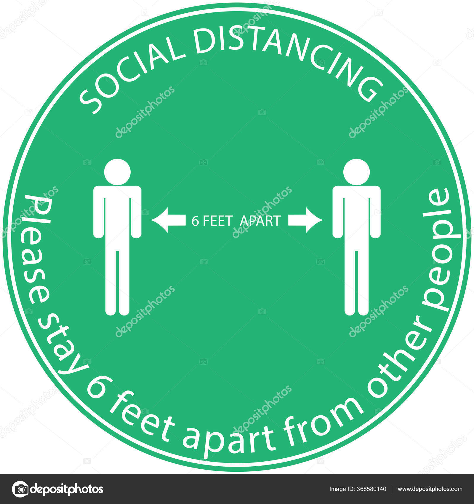 Icon People Concept Social Distancing Stay Feet Apart Other People ...