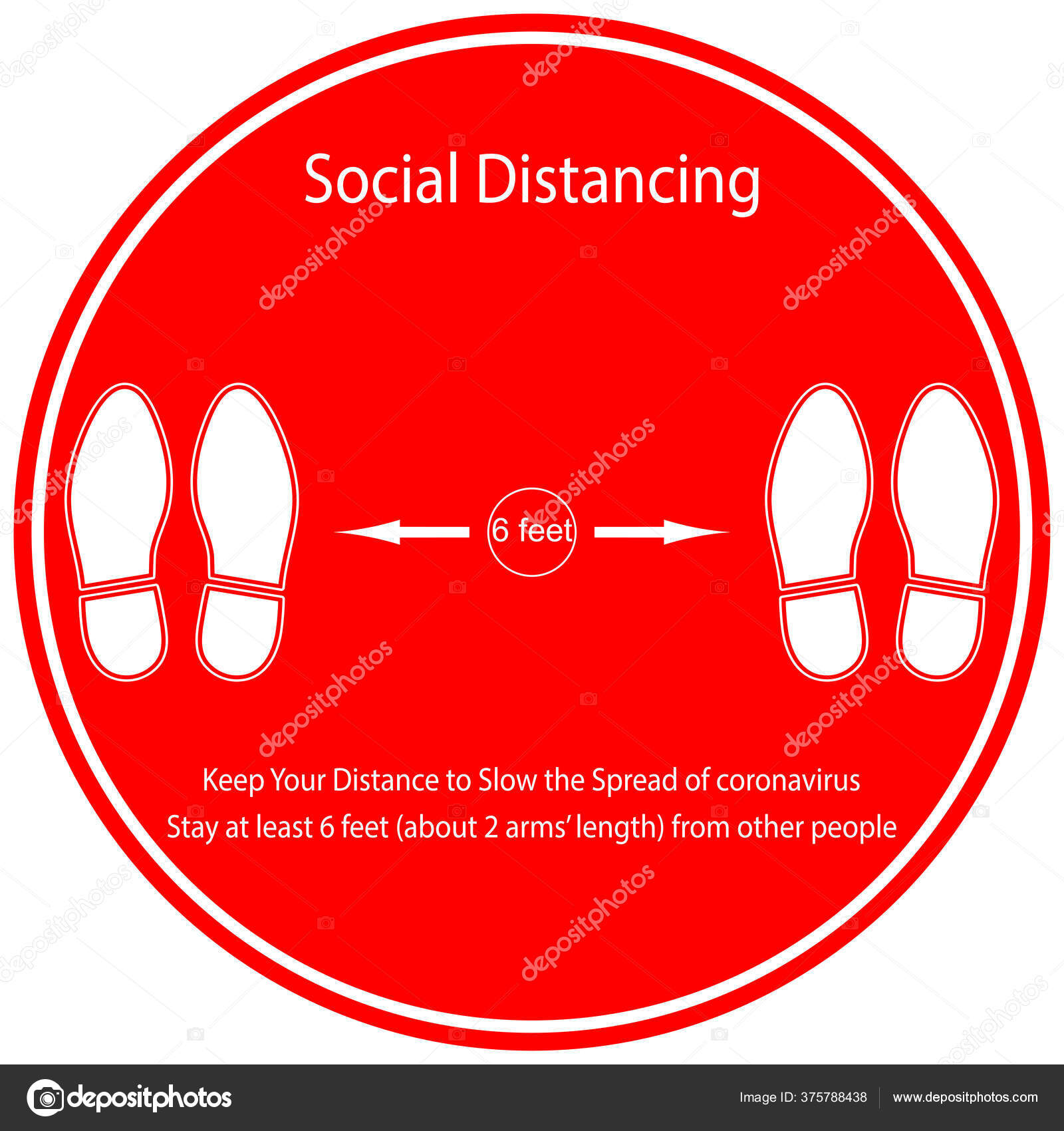 Foot Symbol Marking Standing Position Floor Markers People Stand Feet ...