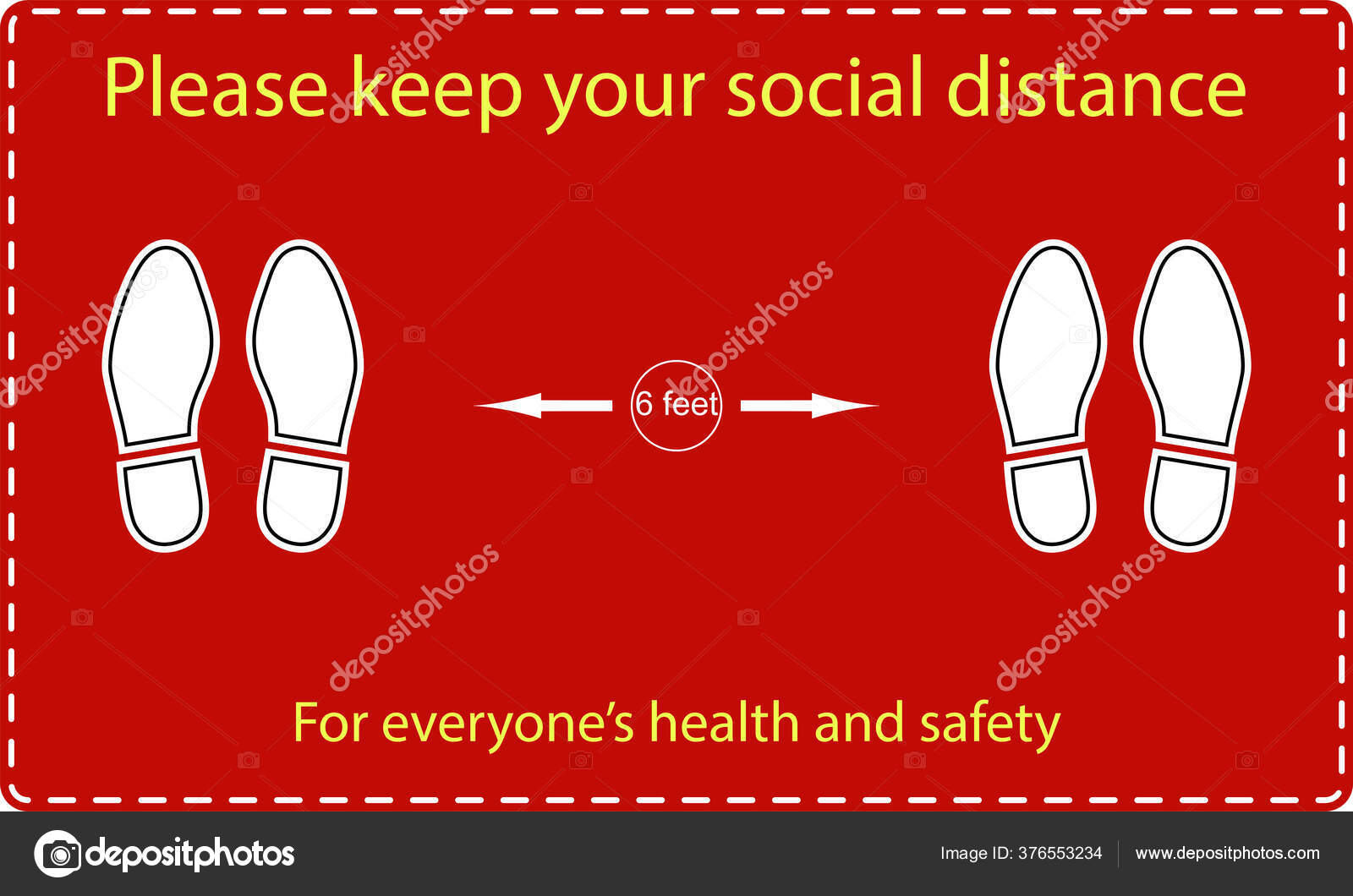 Foot Symbol Marking Standing Position Floor Markers People Stand Feet ...