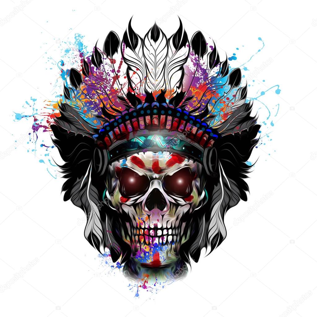 Hand-drawn indian skull — Stock Photo © valik4053022 #131355982