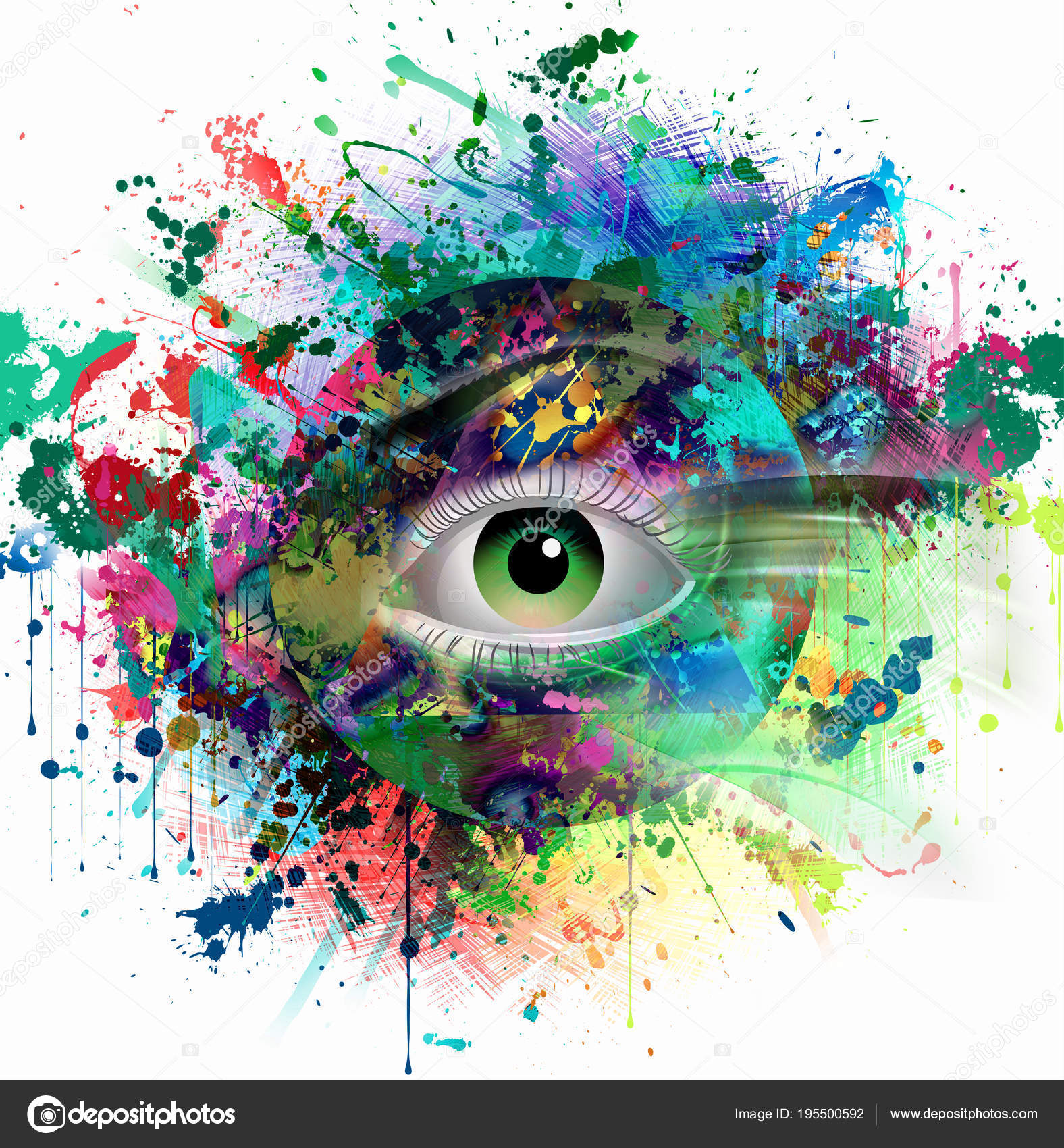 Hand Drawn Abstract Magic Colorful Eye Abstract Background Stock Photo ...