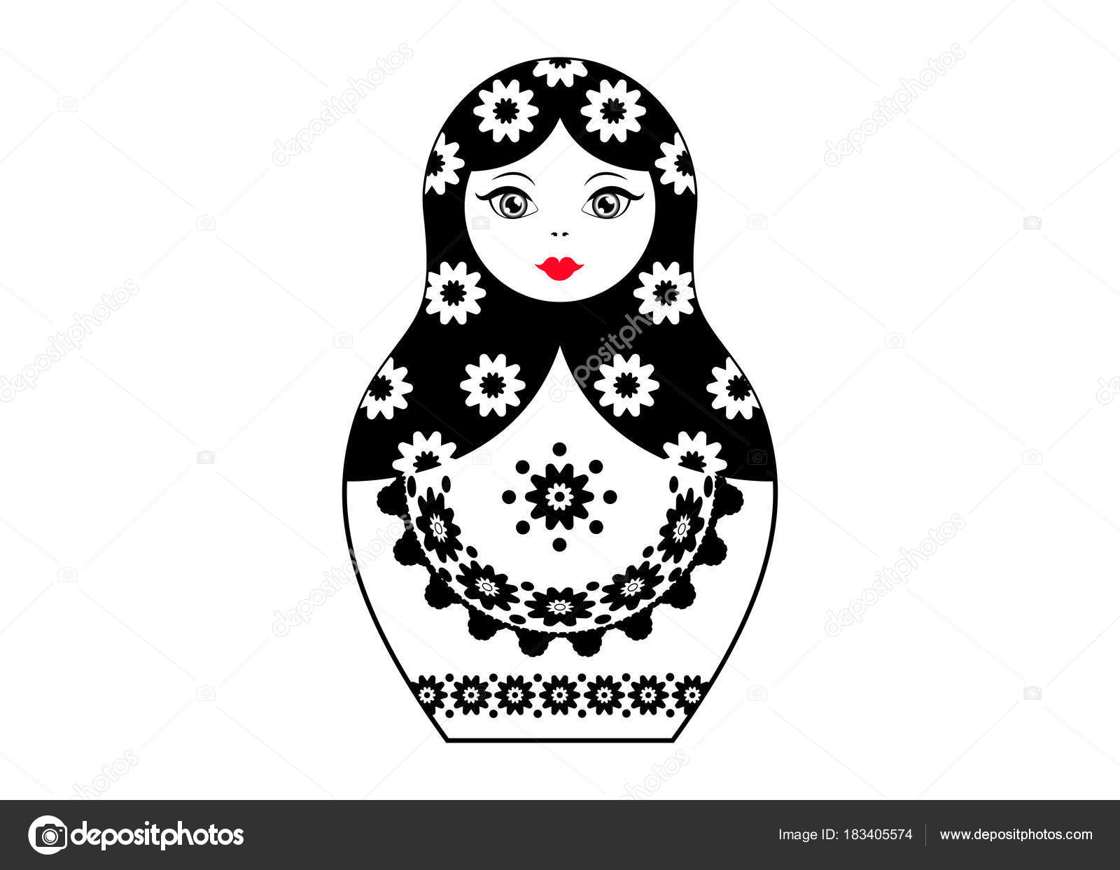 Russian nesting doll matrioshka, icon symbol of Russia with traditional ...