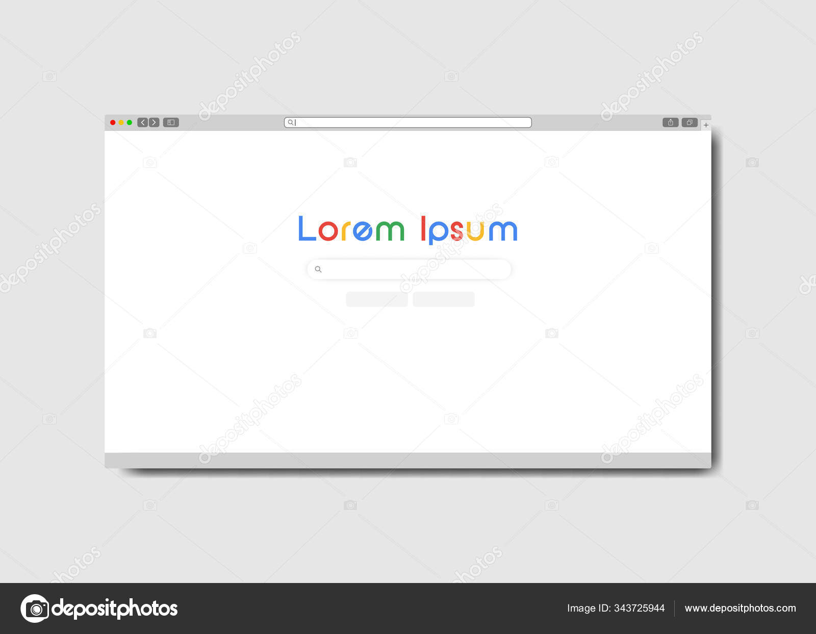 Browser template set in light theme for website, laptop and computer ...
