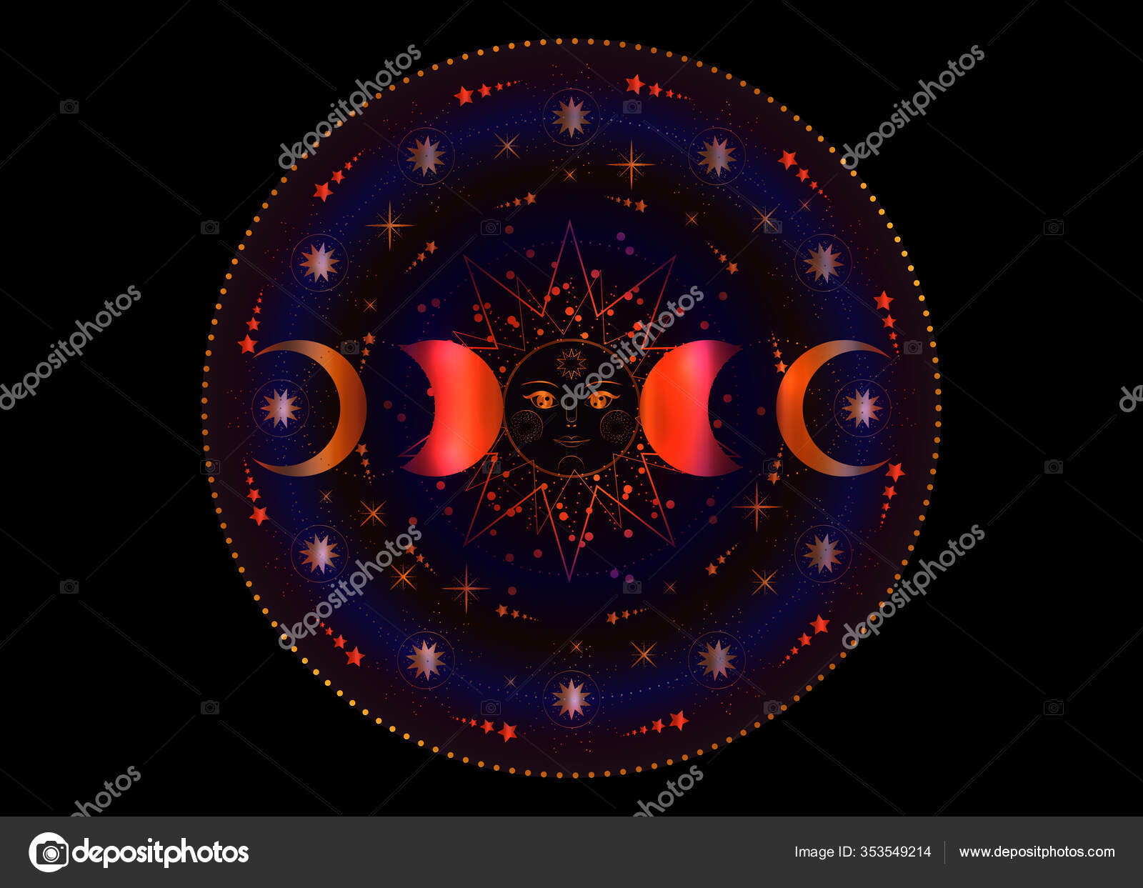 Wiccan Moon Goddess Wallpaper Vintage Wiccan Goddess Triple Moon And