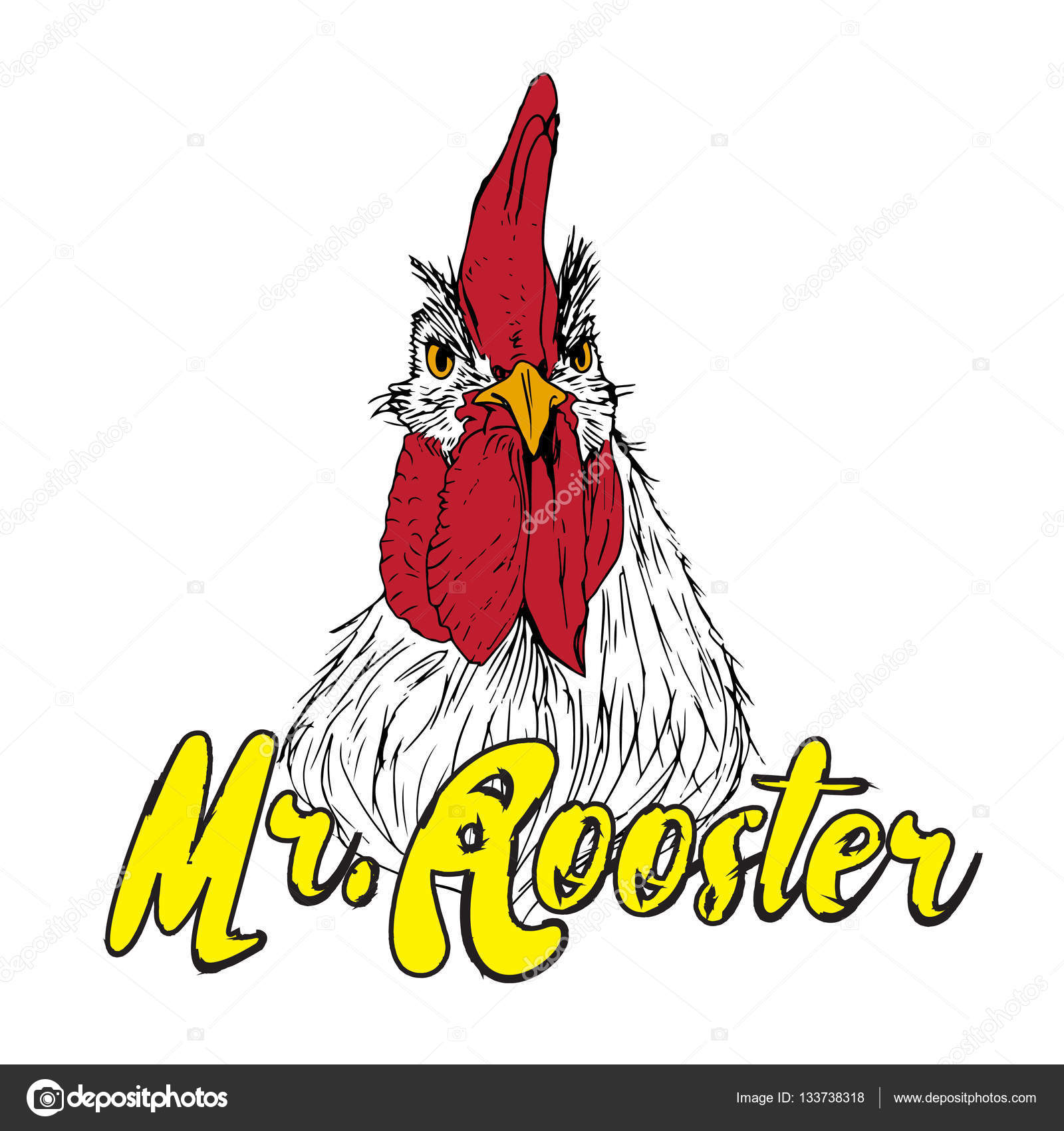Cartoon Rooster in retro style Stock Illustration by ©shekaka #133738318