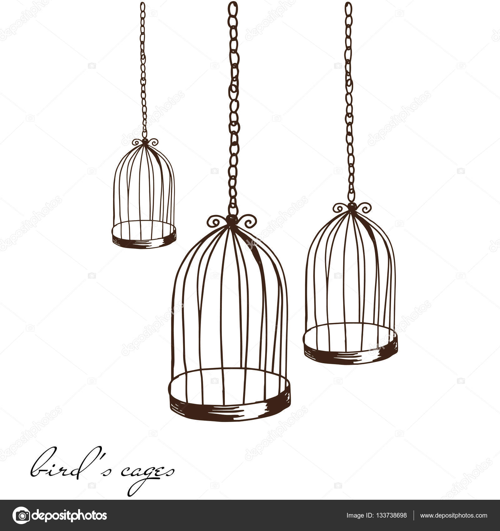 Empty Bird Cage Drawing