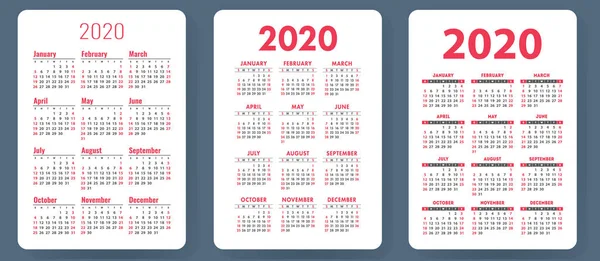 Kalender 2022 2023 2024 2025 2026 2027 Engelsk Vektor Sæt Stockvektor ...