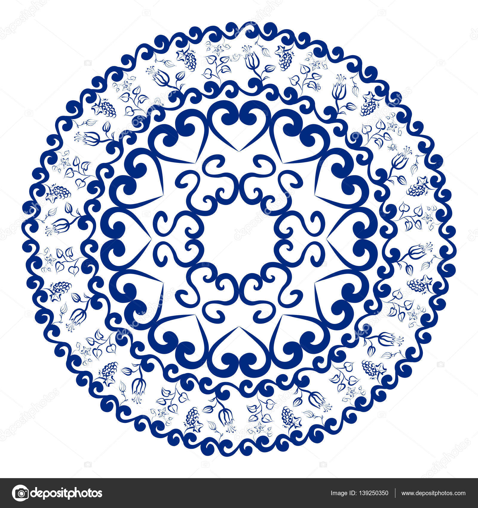Blue round frame Stock Vector by ©shoshina 139250350