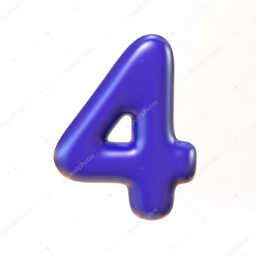 Bubbly 3d font number 4 — Stock Photo © koya979 #125161266