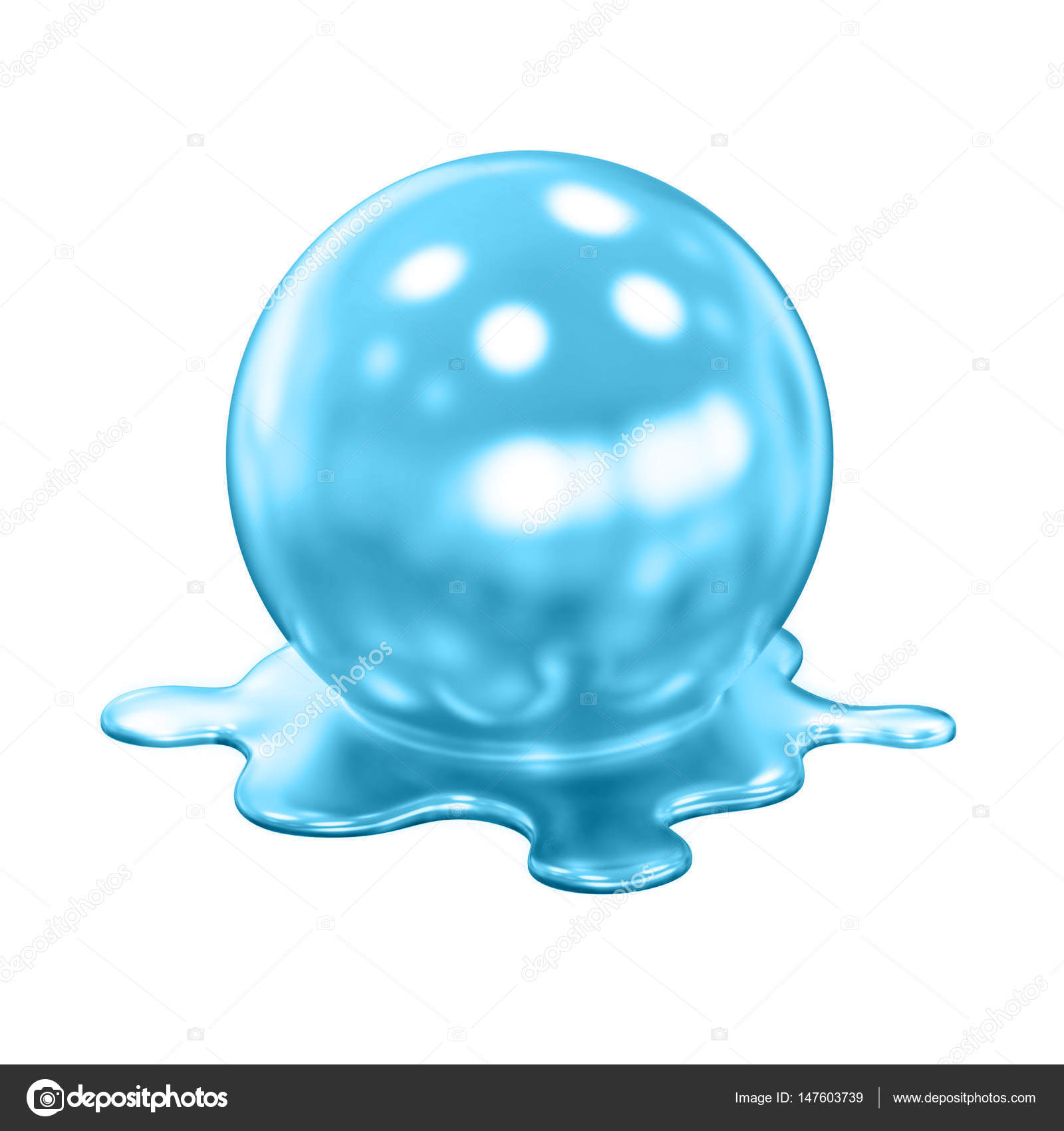Blue melting sphere Stock Photo by ©koya979 147603739