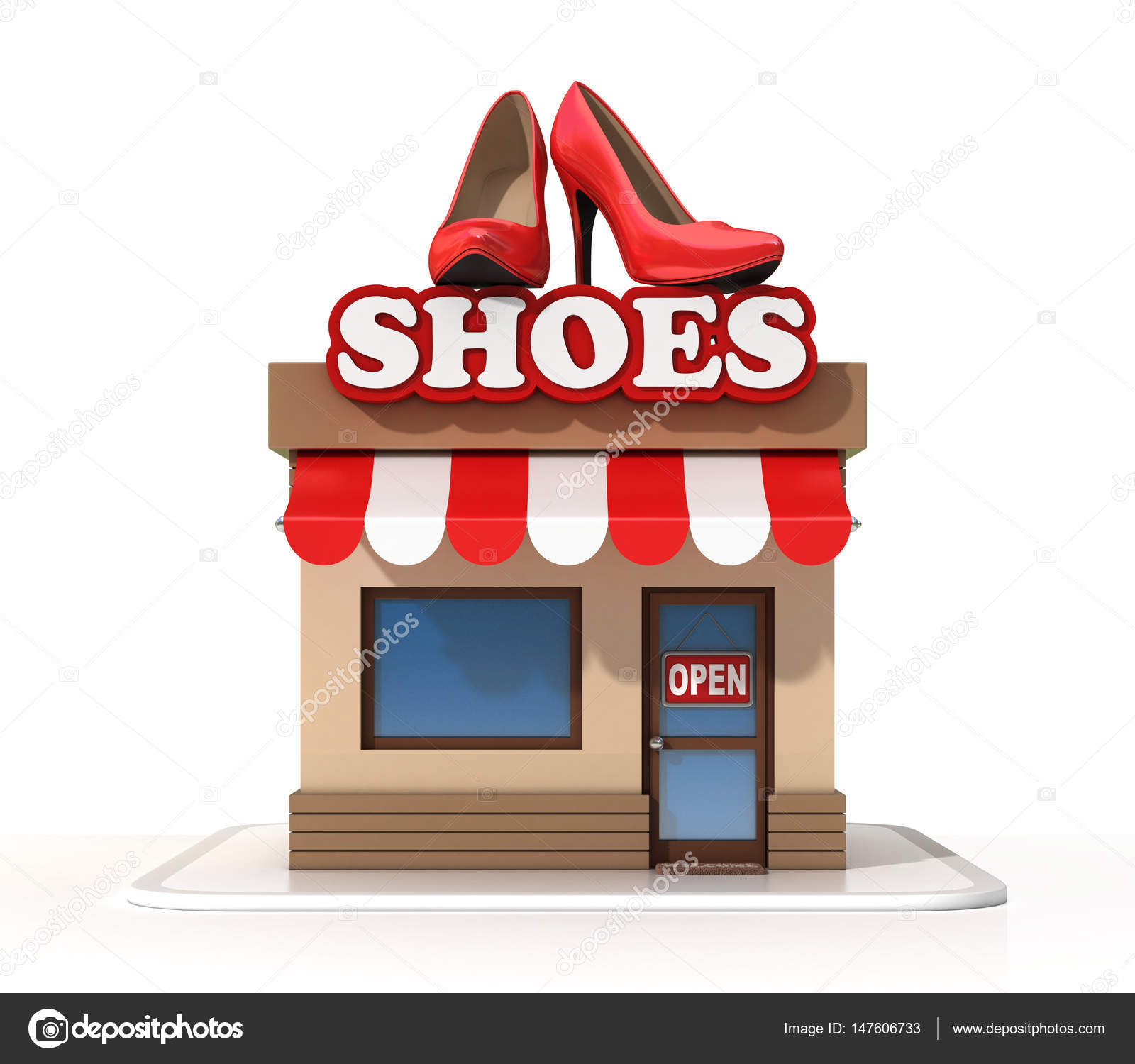 Shoe store 3d rendering Stock Illustration by ©koya979 #147606733