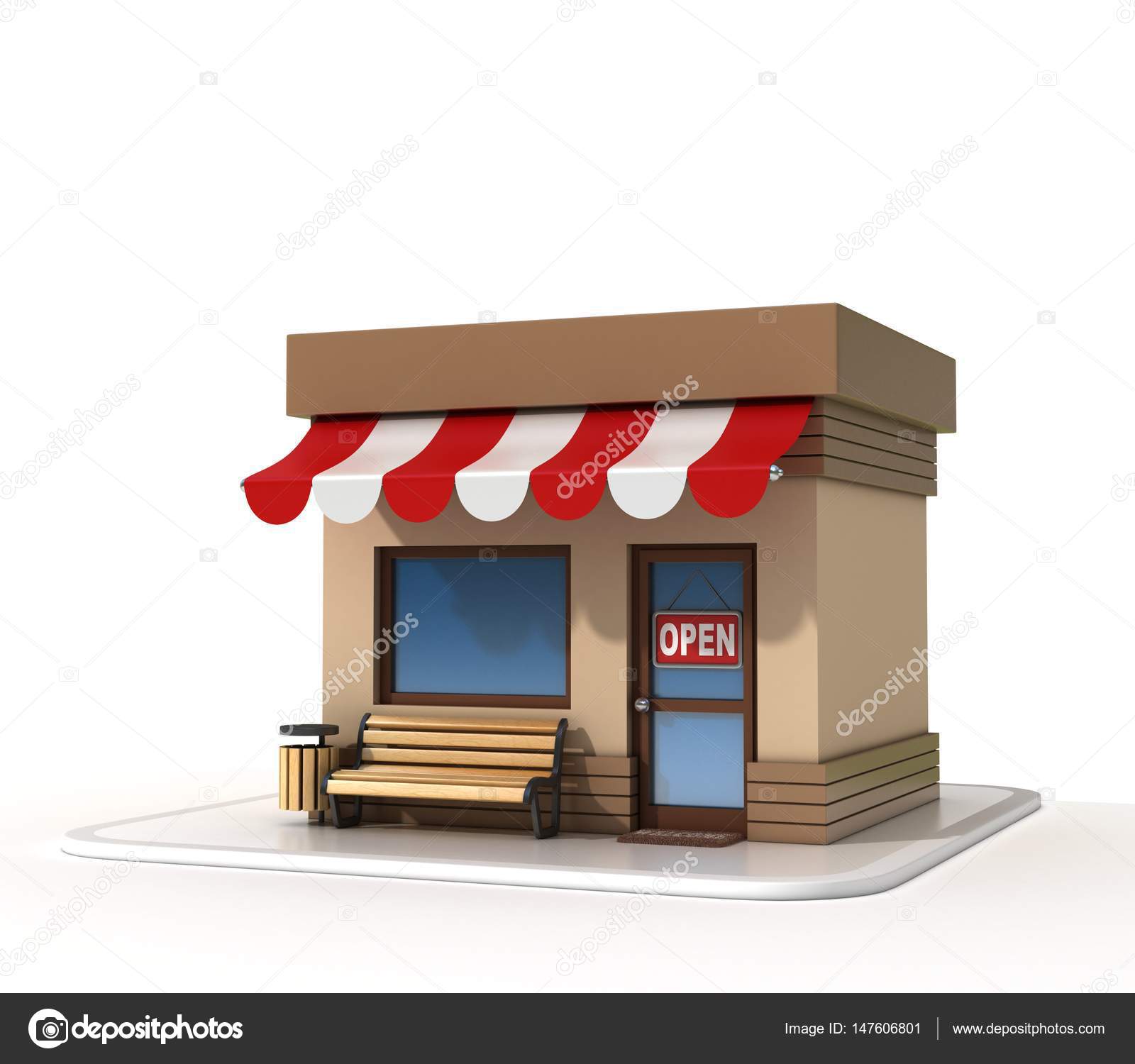 Mini store 3d rendering Stock Photo by ©koya979 147606801