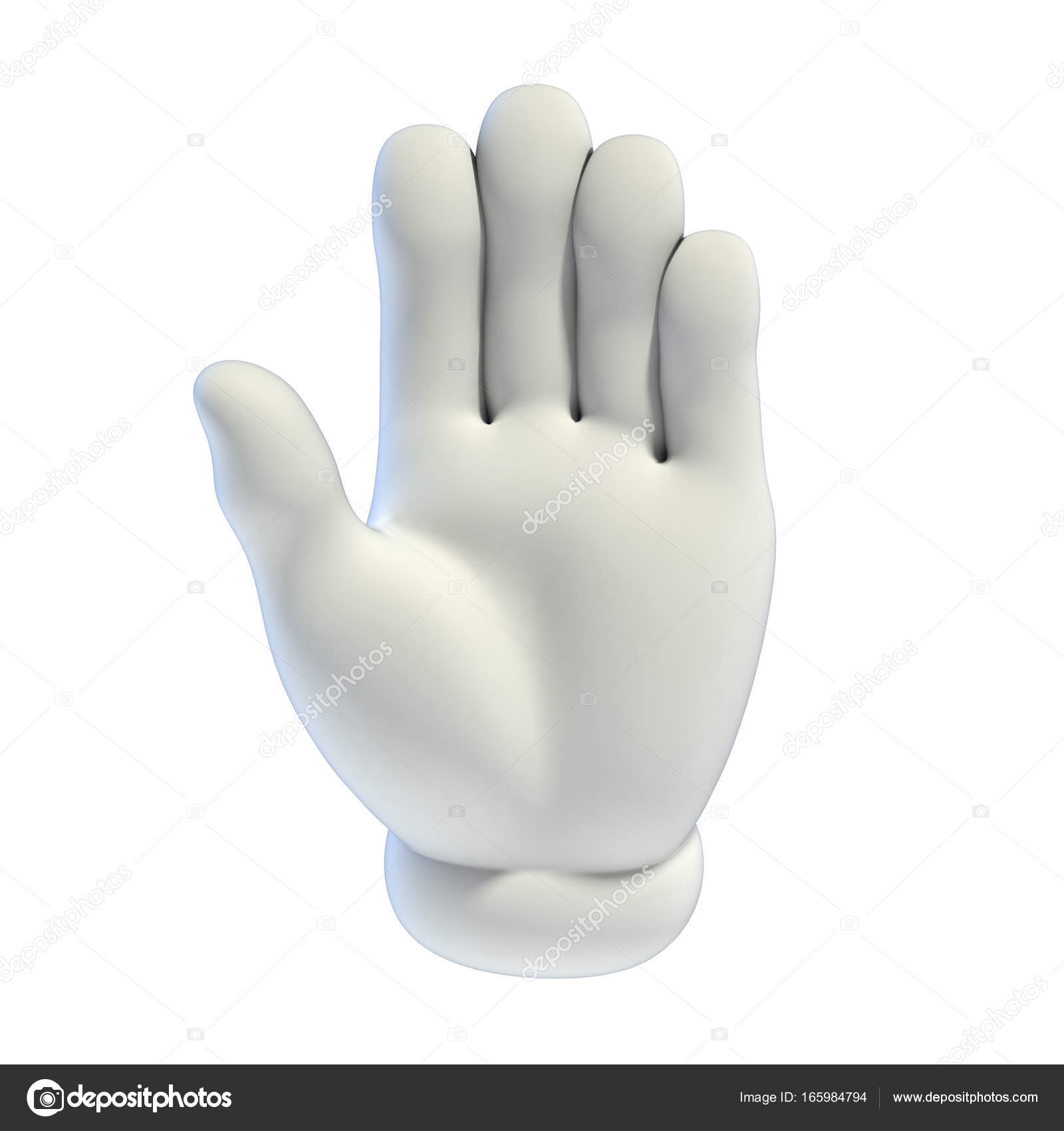 Cartoon hands set - stop hand gesture 3d rendering — Stock Photo ...