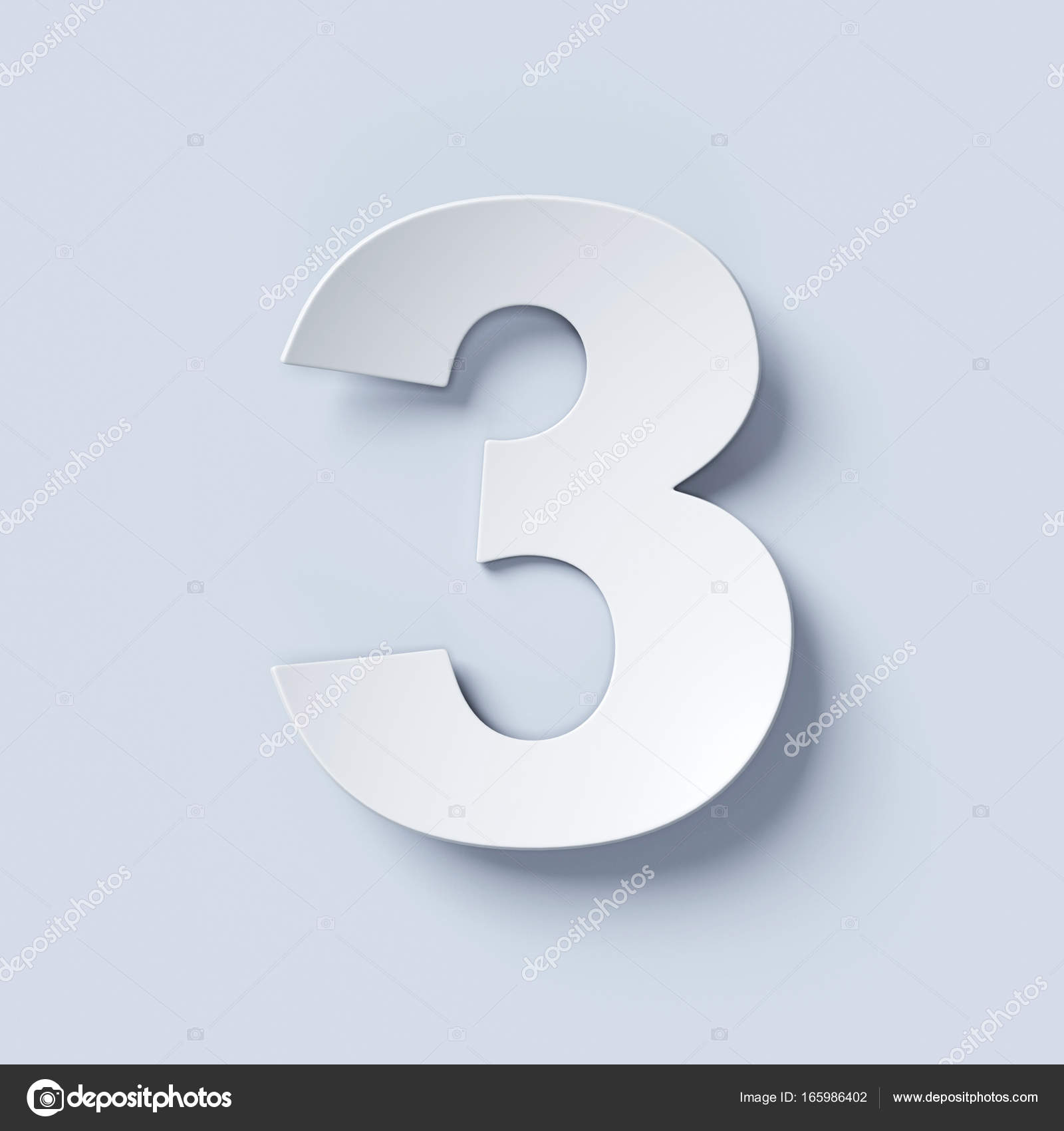 White bent paper font number 3 — Stock Photo © koya979 #165986402