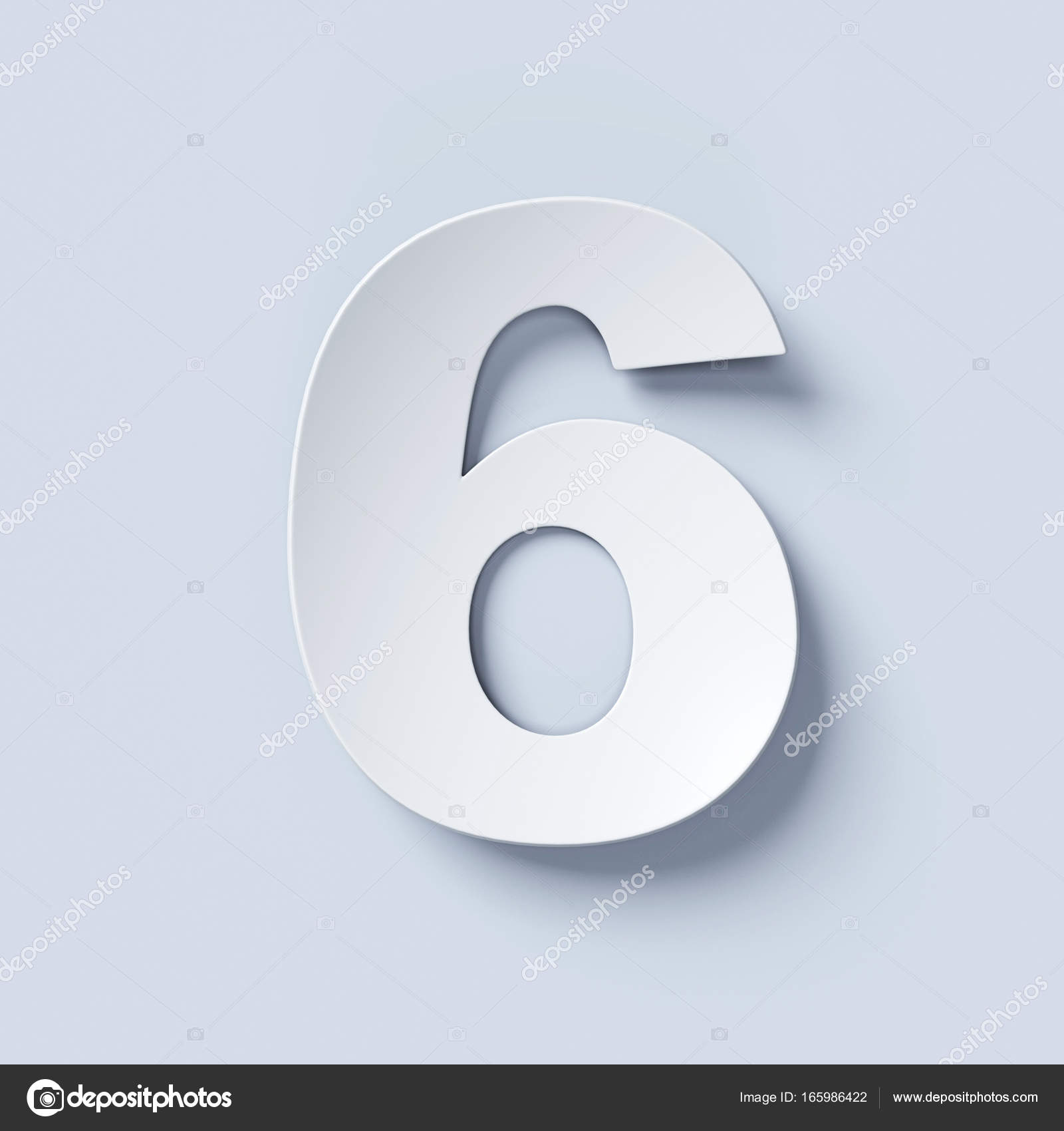 White bent paper font number 6 — Stock Photo © koya979 #165986422