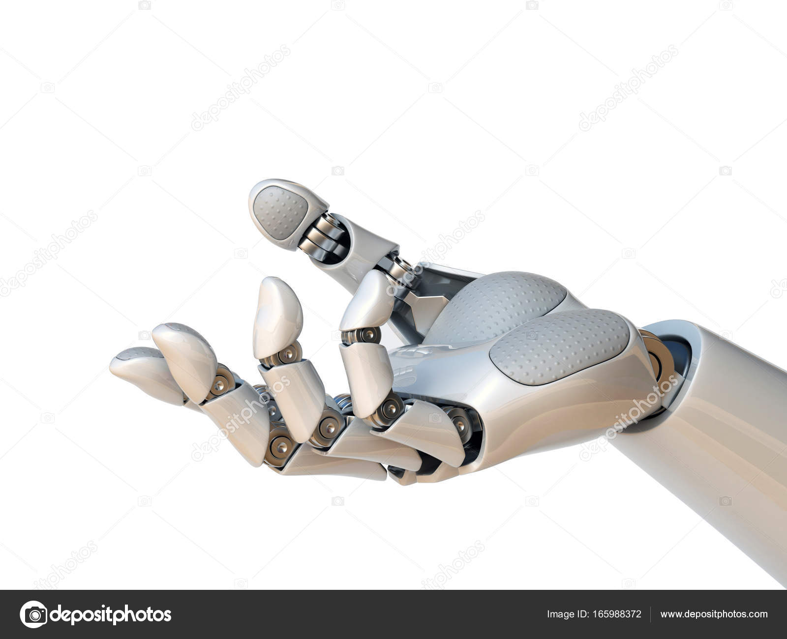 Робот рука достигает жеста или держит объект 3D рендеринга стоковое ...