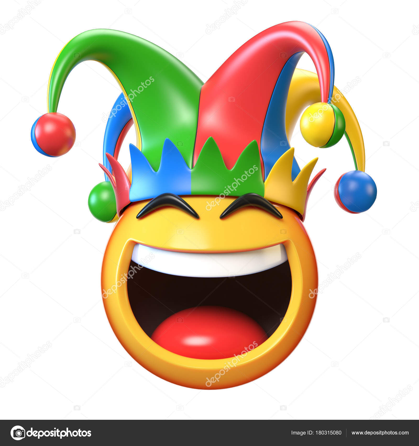 Jester Emoji Isolated White Background Joker Emoticon Rendering Stock ...