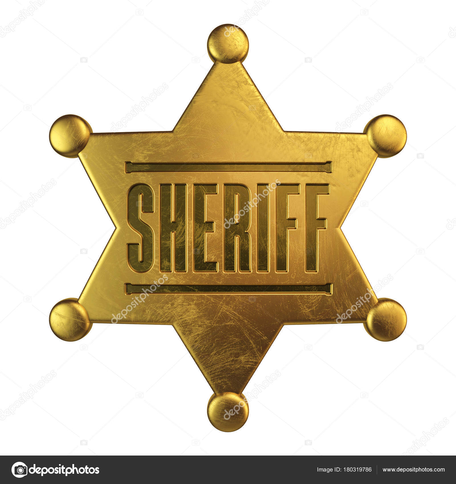 Sheriff Badge Isolated White Background Rendering Stock Photo by ...