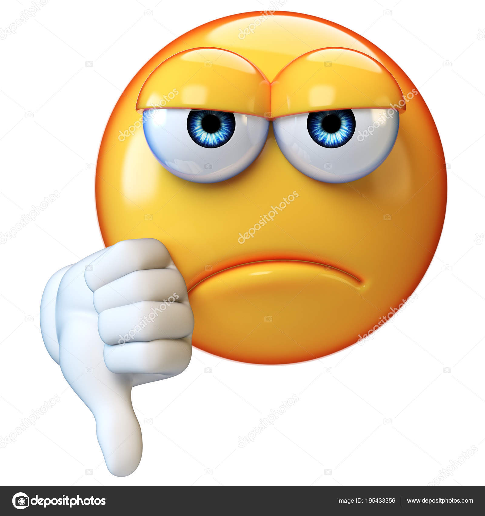 Pulgar Hacia Abajo Emoji Aislado Sobre Fondo Blanco Emoticonos Dando ...