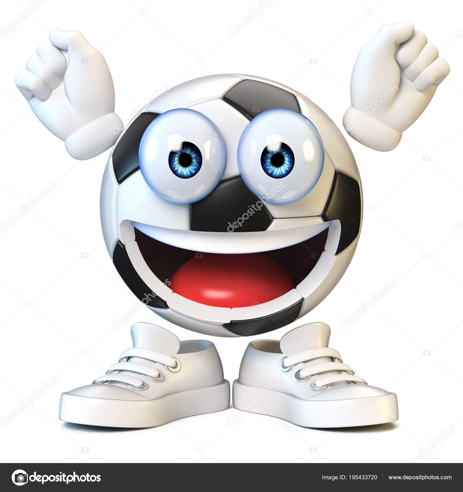 Football Soccer Ball Cartoon Face Sport Emoji Football Mascot Rendering ...