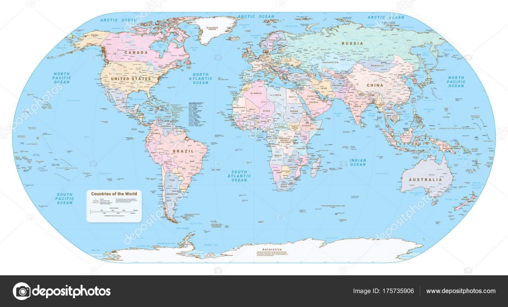 Highly detailed political World map. EPS 10 vector — Stock Vector ... Highly detailed political World map. EPS 10 vector — Stock Vector ...