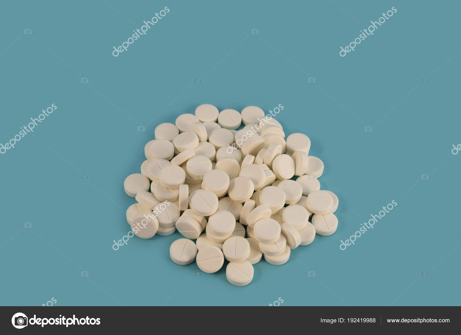 White Tablets Stacked Slide Blue Background — Stock Photo © Isuhi ...