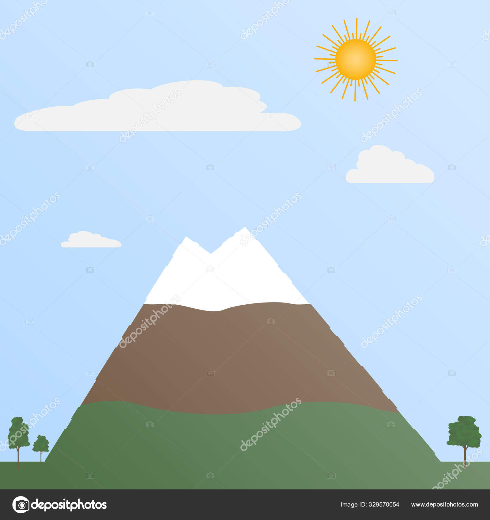 Vector Dormant Volcanoes