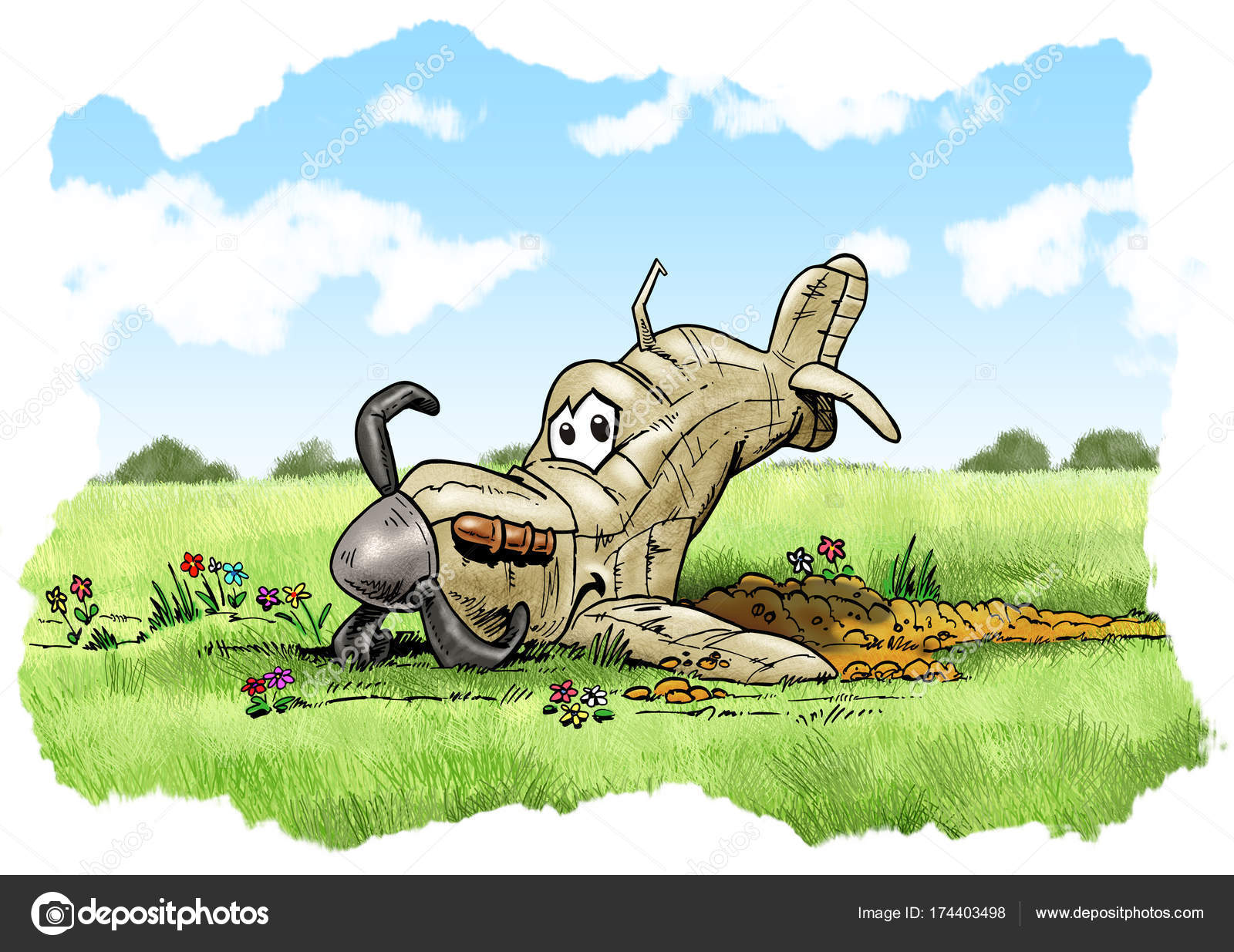 Cartoon Airplane Landing