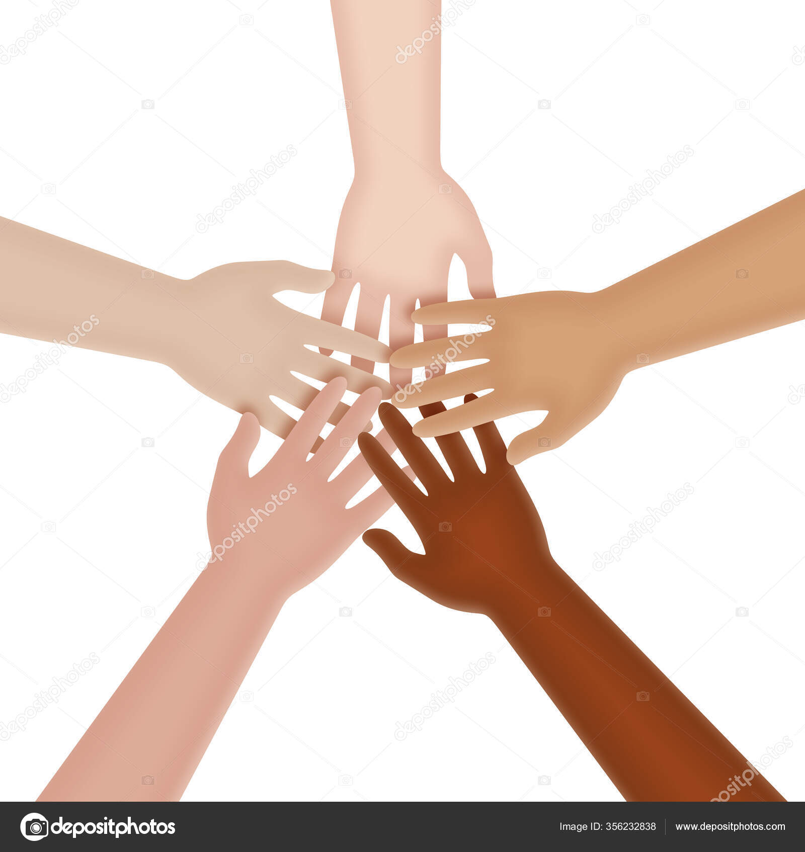 Different Color Hands Put Together — Stock Photo © gmagakis #356232838