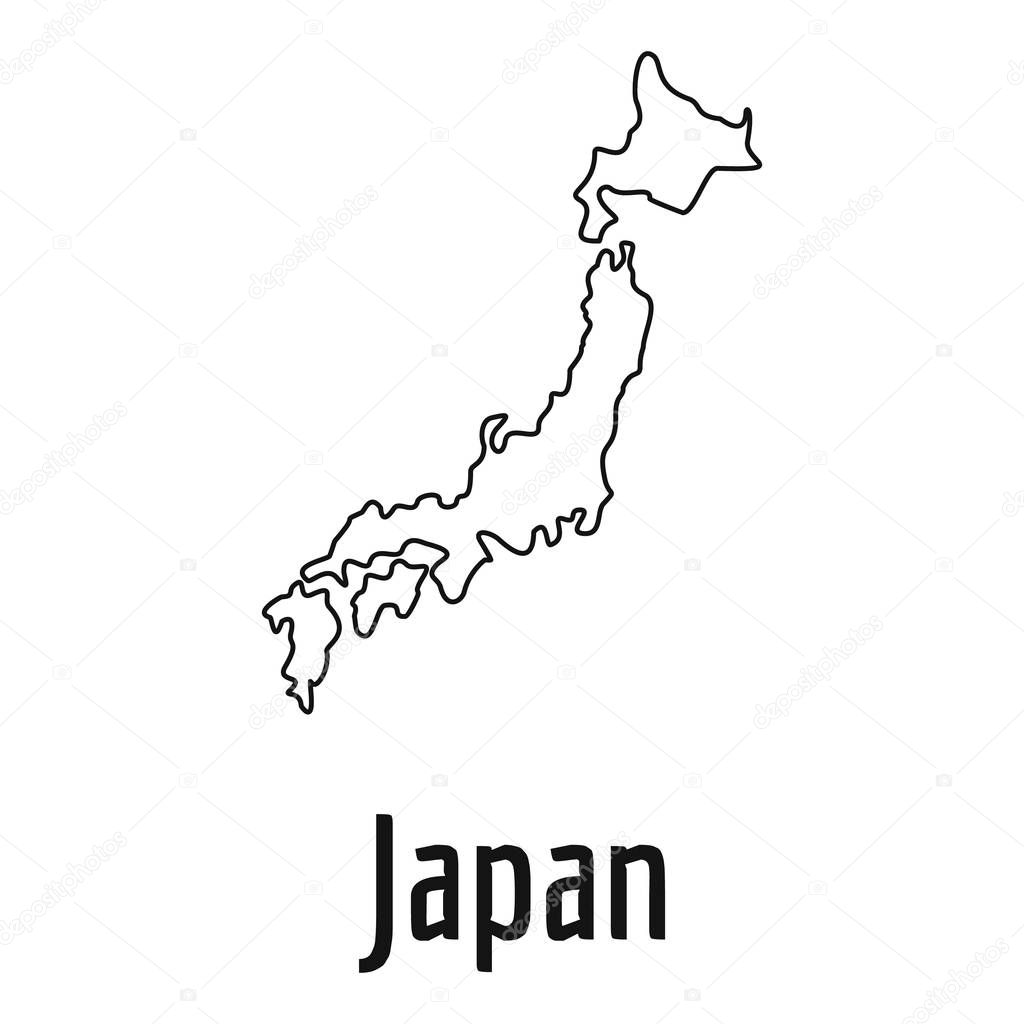 Japan map thin line vector simple — Stock Vector © anatolir #170435850