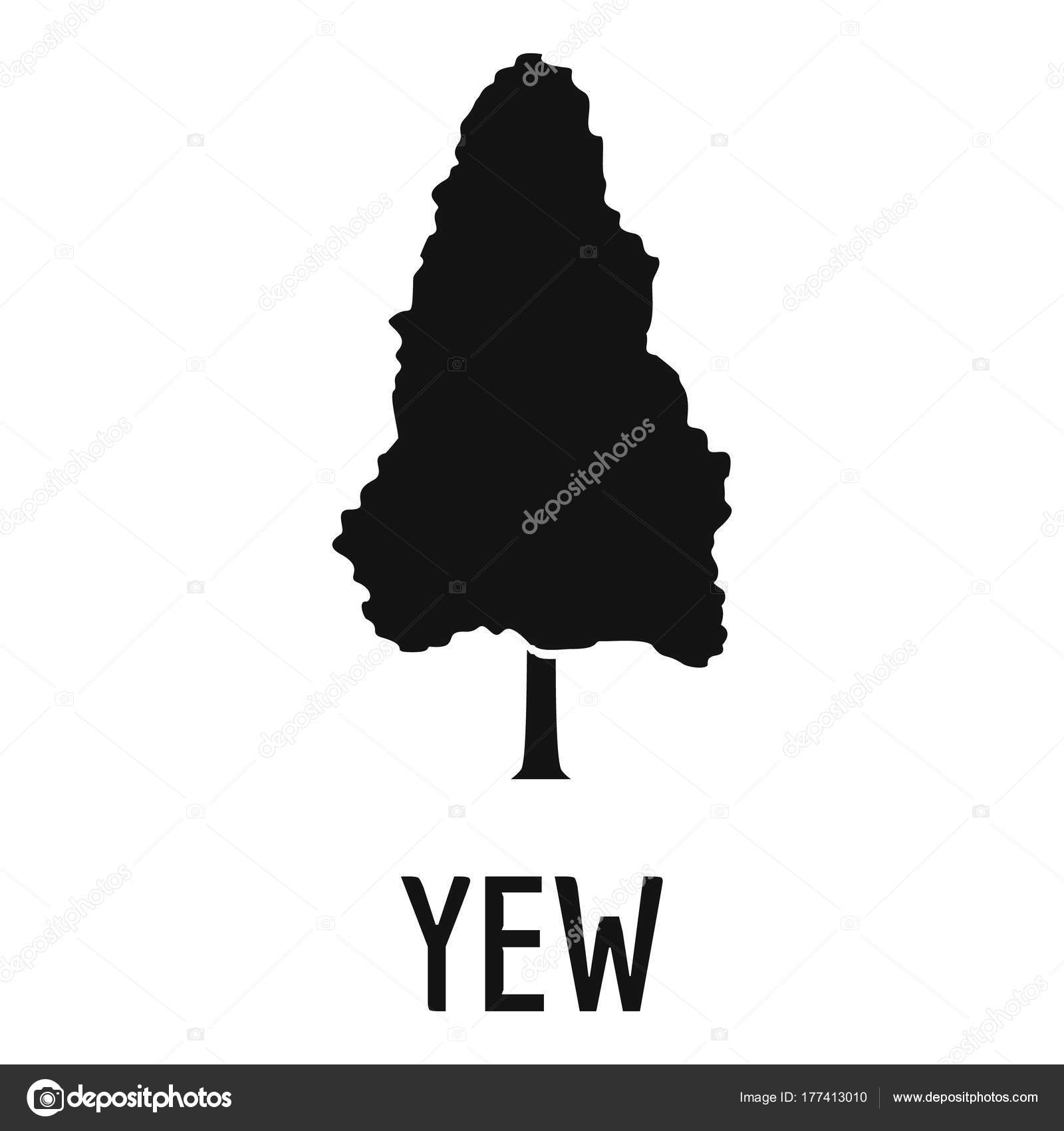 Yew tree icon, simple black style Stock Vector by ©anatolir 177413010