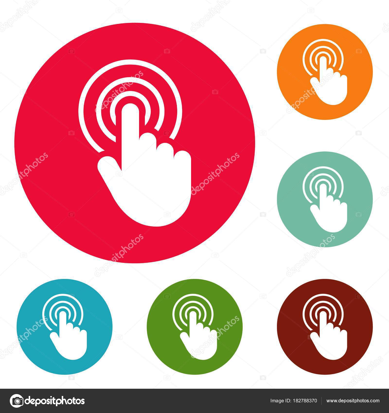 Hand cursor web icons circle set vector Stock Vector Image by ©anatolir #182788370