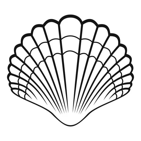 Scallop Shell Outline Clip Art