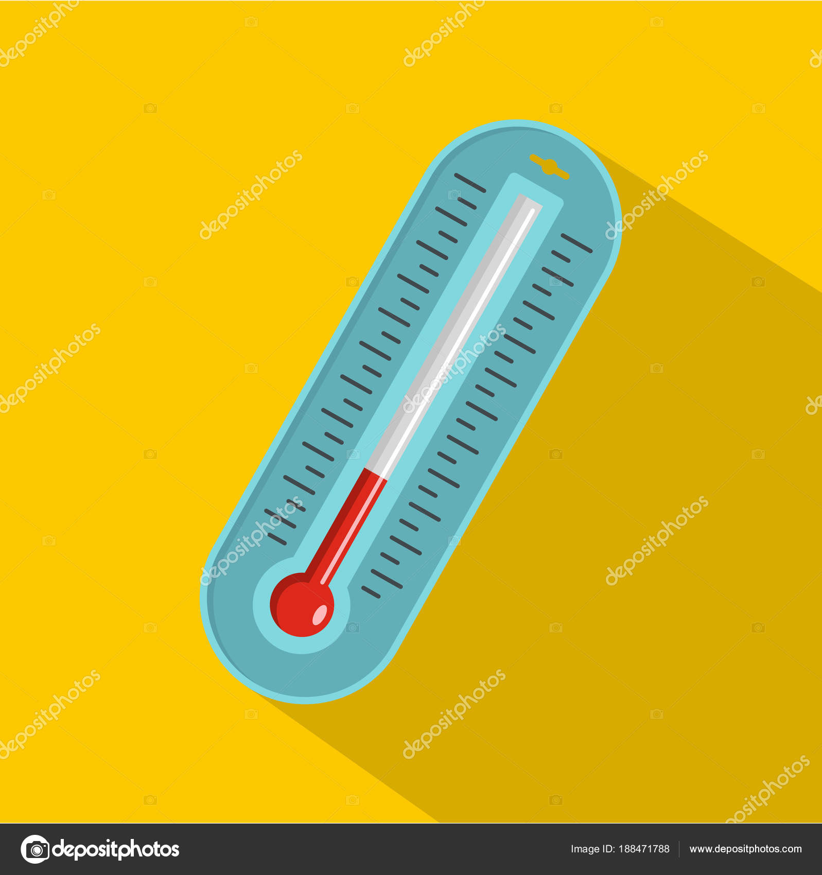Fever thermometer icon, flat style Stock Vector by ©anatolir 188471788